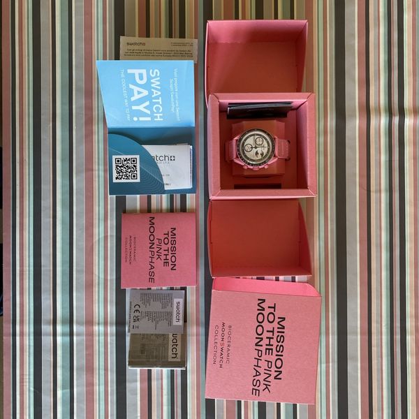 LIMITED EDITION! RARO! Omega X Swatch | Mission To The Pink Moonphase ...
