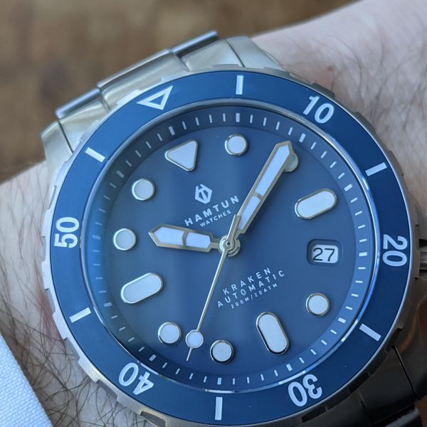 [$295 USD] FS Hamtun Kraken - V2 - Full Titanium Case + Bracelet - Blue ...