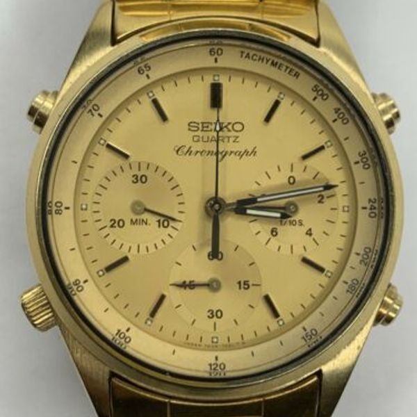 VINTAGE SEIKO CHRONOGRAPH QUARTZ GOLD WATCH 7A28-7029 MADE IN JAPAN | WatchCharts Marketplace