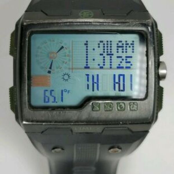 Timex Expedition WS4 Watch Black/Green Altimeter Compass Barometer ...