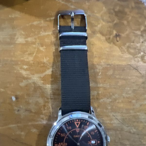 Casio Analog Black and Orange Solar Watch - MTP-S100-1BVCF - New ...