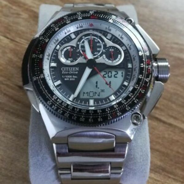Citizen Eco Drive Stainless Steel Promaster SST Analog Digital Alarm ...
