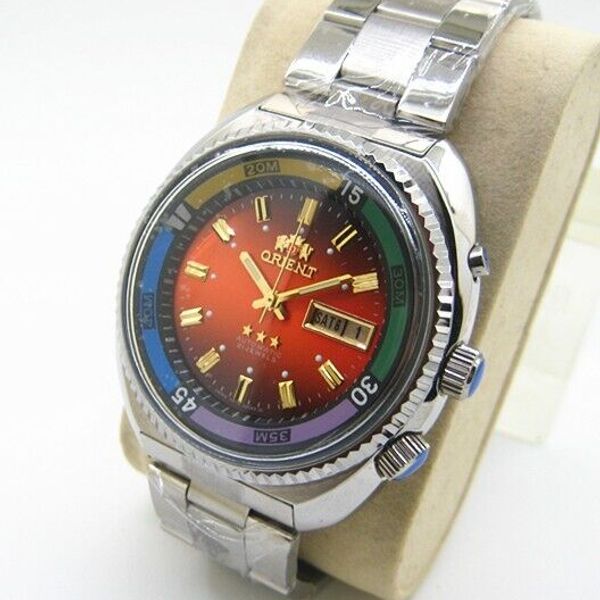 ( ORANGE DIAL)Vintage Orient Crystal Automatic 21J LHL 469617SA-7A ...