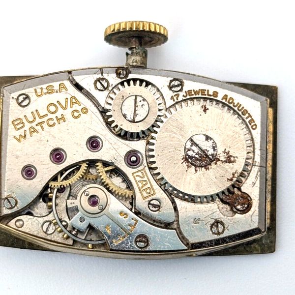 Vintage BULOVA 7AP Art Deco 17 Jewels 18mm Men's Watch Movement PARTS ...