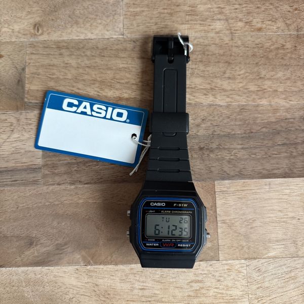 Casio F91W Classic NEW Digital RETRO Sport Alarm Stopwatch Black Watch ...