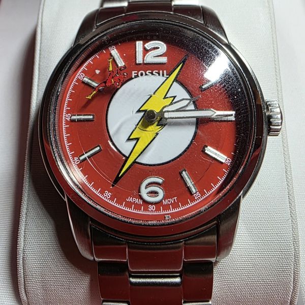 Fossil x Flash Watch Limited Edition Red Dial Metal Band | WatchCharts ...