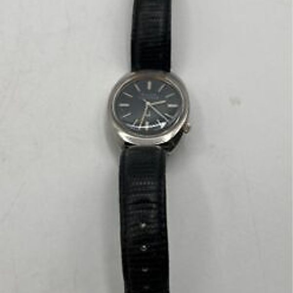 Vintage Bulova Accutron Mens Black Stainless Steel Quartz Tuning Fork ...
