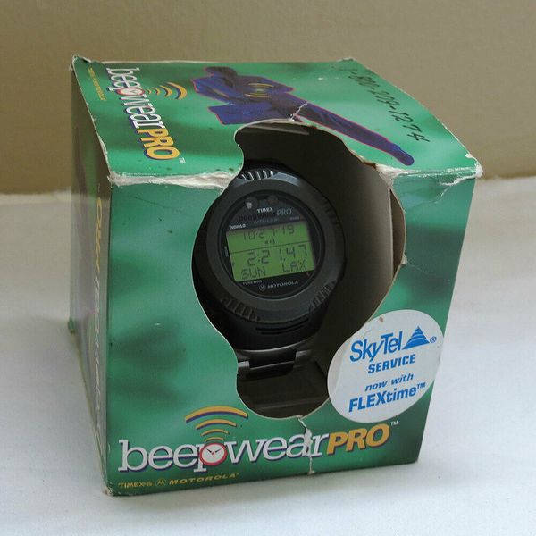 Timex Beep Wear Pro Pager Watch Indiglo Data-Link Beepwear Motorola in ...