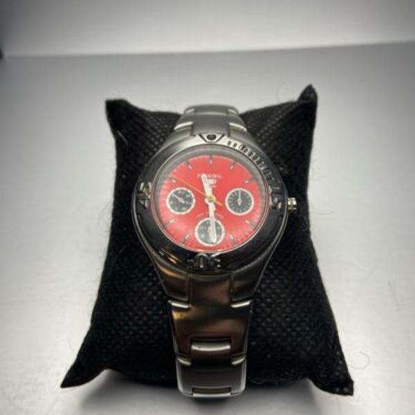 FOSSIL Blue Red Dial 100M Water Resistant Watch | WatchCharts Marketplace