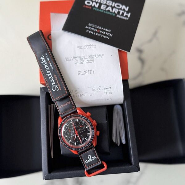 OMEGA x Swatch , Moonswatch ,Mission To Earth â Lavaâ Used , Receipt ...