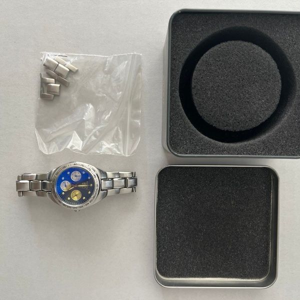 Fossil Blue All Stainless Steel Quartz Analog Menâ s Watch Tachometer ...