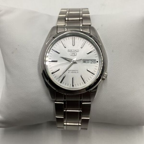 SEIKO 5 SNKL41 Men's Sports Silver Date Indicator Stainless Steel ...