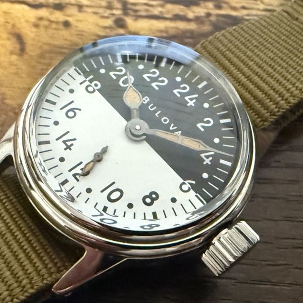 WW2 BULOVA MILITARY WATCH 24 HOUR DAY/NIGHT WITH NEW MILITARY CASE ...