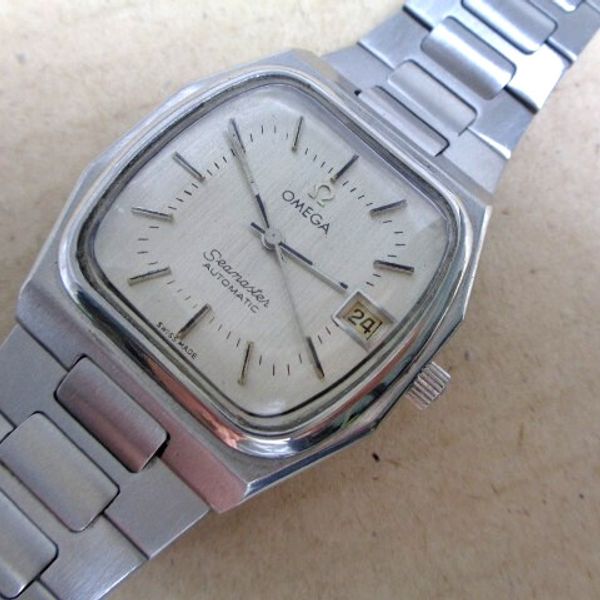 Omega Seamaster Mens Watch Date Calendar Automatic Silver Dial Caliber ...