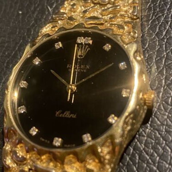 Rolex Cellini Gold With Diamonds & Massive Gold Nugget Band With Jewelry Papers | WatchCharts ...