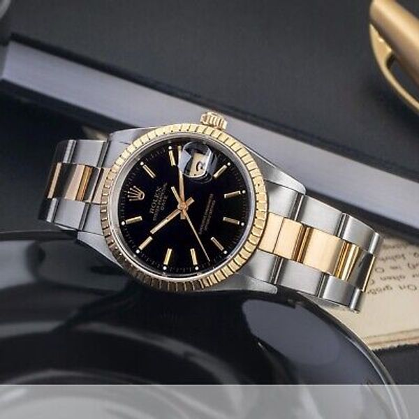 Rolex Date 34 Stainless Steel/Gold Automatic Men's Watch Ref. 15223 T ...