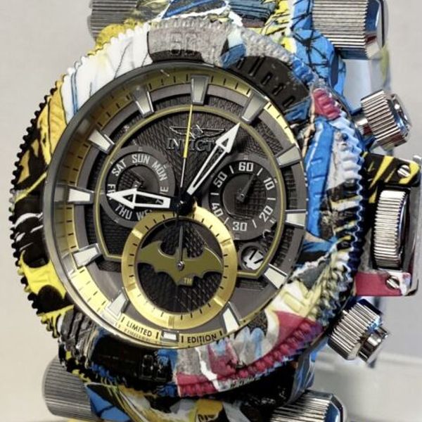 Invicta DC Comics Batman Men's Watch - 51mm, Steel, Aqua Plating ...