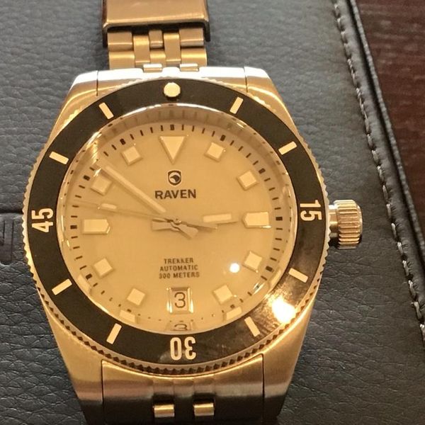 Raven Trekker 39mm, Warm Gray w/Black Ceramic Bezel | WatchCharts ...