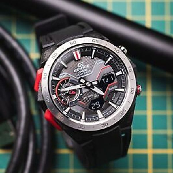 Casio Edifice ECB-2200P-1A Windflow Series Solar Power Black Resin Men's Watch | WatchCharts ...