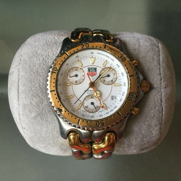 TAG Heuer S/el chronograph watch two-tone bracelet for men with ...