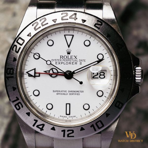 UNPOLISHED 40mm Rolex Explorer II 16570 White Dial Oyster Z Series ...