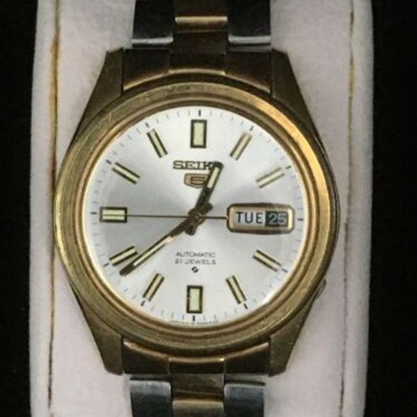 Vintage SEIKO 5 Automatic Day Date 21 Jewels Wristwatch 6119 8083 ...