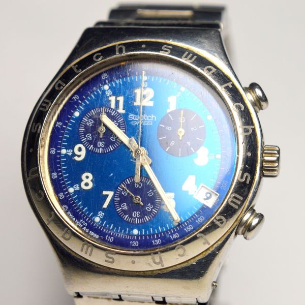 SWATCH IRONY CHRONO 1996 Secret Agent YCS401 QUARTZ WATCH | WatchCharts ...
