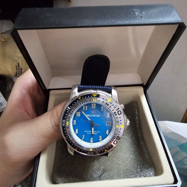 OFFICIAL 1980s MILD SEVEN Divers Quartz Watch. JAPAN MADE WITH BOX ...