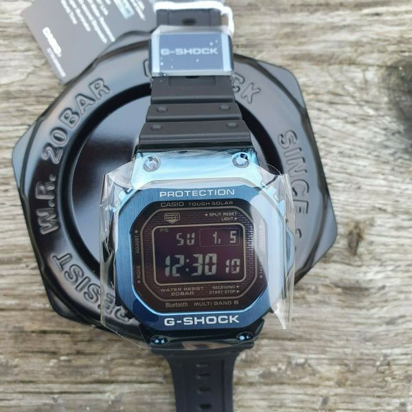casio g-shock GMW-B5000G-2ER blue negative display BNIB | WatchCharts ...