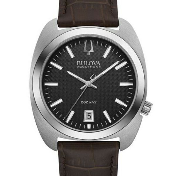 Bulova Accutron II Men's Quartz Date Brown Leather Strap 40mm Watch ...