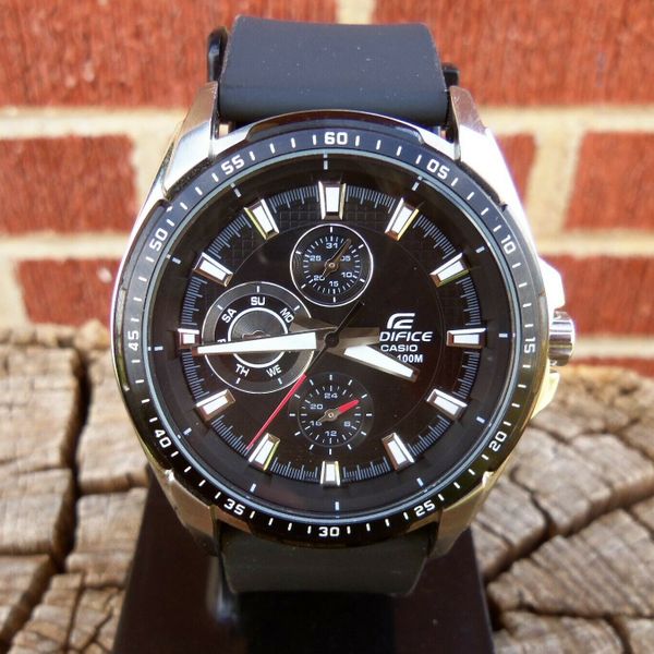 Men's Stainless Steel Casio Edifice EF-336 Watch New Battery Very Clean ...