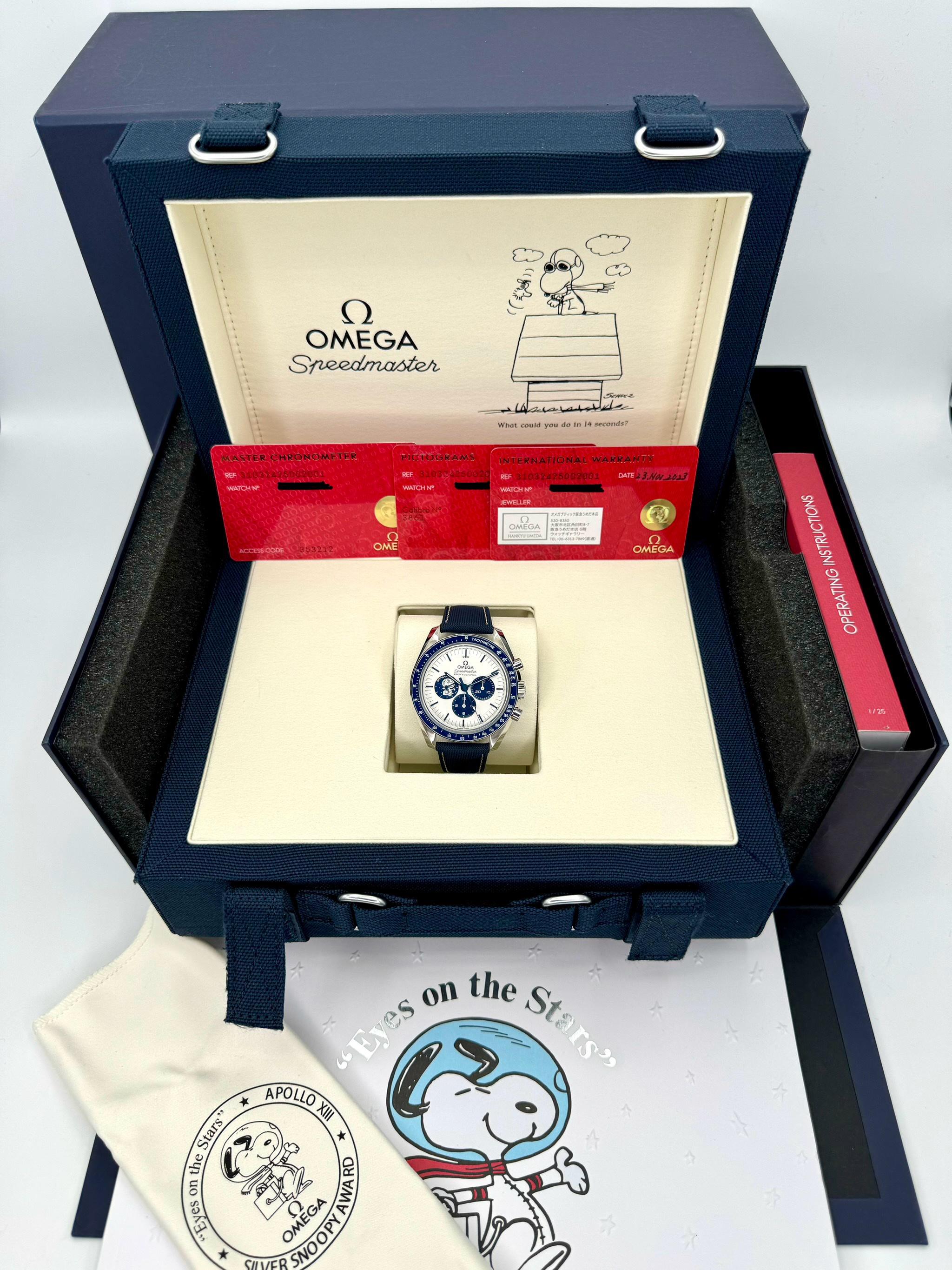 FSOT:NEW 2023 Omega Speedmaster 42mm 31032425002001 "Silver Snoopy ...