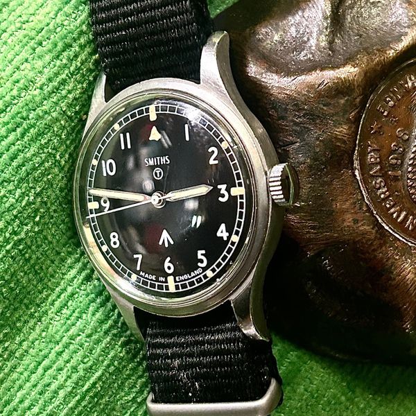 Smiths c.1967 British military watch W10, 17j manual wind, n. Mint cond ...