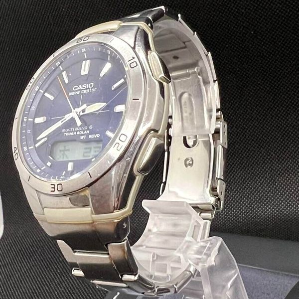 Vintage Casio Wave Ceptor Wva-M640D-2Ajf Men's Watch Analog Digital ...