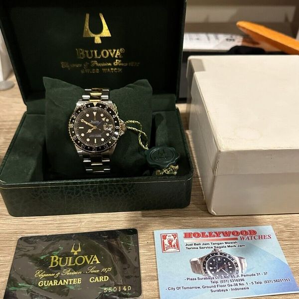 RARE Bulova GMT Super Perpetual Date Automatic Swiss Made Vintage Watch ...