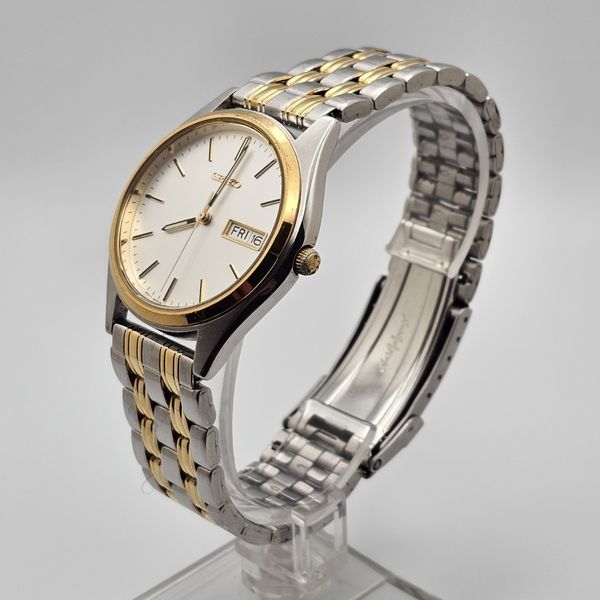 Vintage SEIKO 7N43-9048 Watch two-tone Mens Daydate Watch Speidel Stainless | WatchCharts ...
