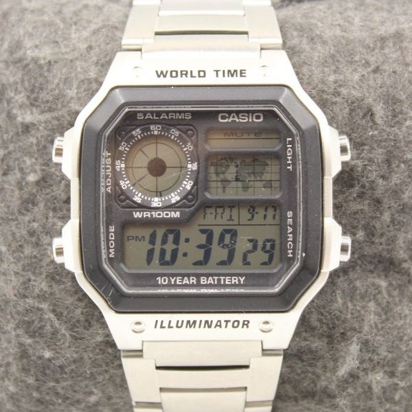 CASIO AE-1200WH World Time Illuminator Digital Quartz Wristwatch - M35 ...