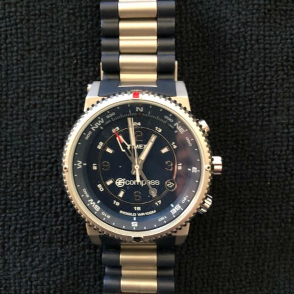 Timex Expedition E-Compass T49531 Navy Blue Steel Watch | WatchCharts ...