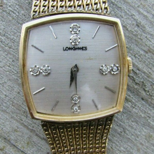 Vintage Longines Diamond Dial 10k GF Fancy Men's Mechanical Wrist Watch ...