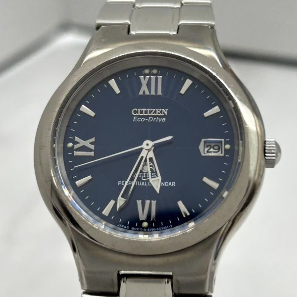 Authentic CITIZEN ATTESA E760 Eco-Drive Perpetual Calendar Titanium ...