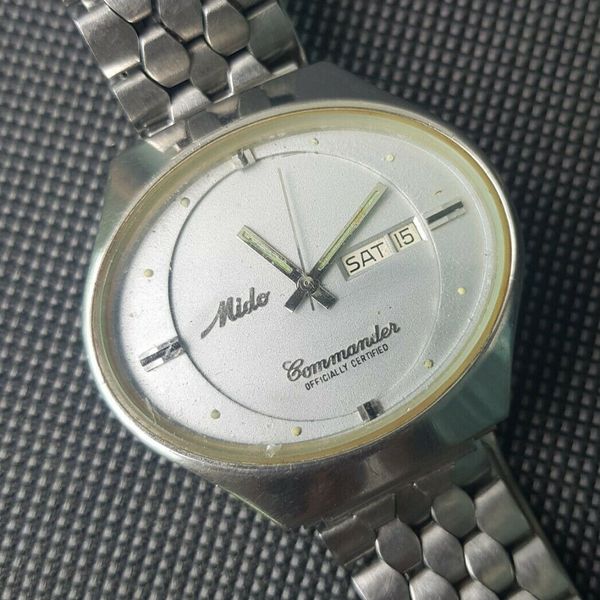 Vintage Mido Commander Officially Certified 8689 Oval Blue Mens ...