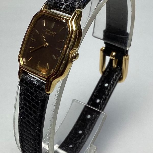 Seiko Womens Vintage Watch 2P20-5D90 Gold Octagon Slim Black New ...