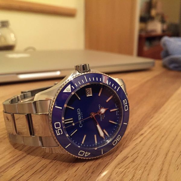Christopher Ward C60 Trident Pro 600 - 38mm, Blue Dial - Mint, Warranty ...
