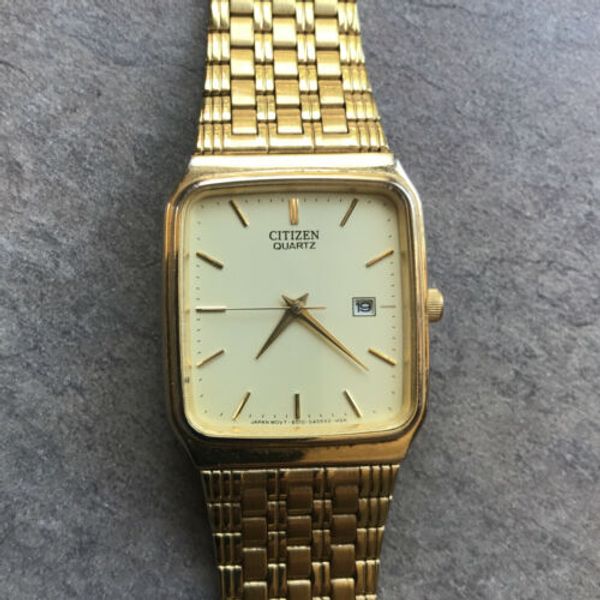 Citizen Quartz Men's Watch 6010-S23314 HSB, Gold Tone Champagne Dial w ...