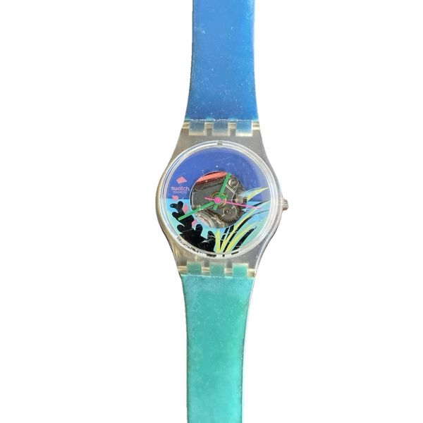 Swatch Watch 1986 Under The Sea Black Coral 1â Face | WatchCharts ...