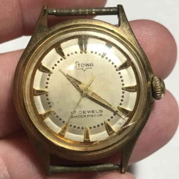 Vintage Stowa 17j Gold Plated Men's Watch for Parts or Restoration ...