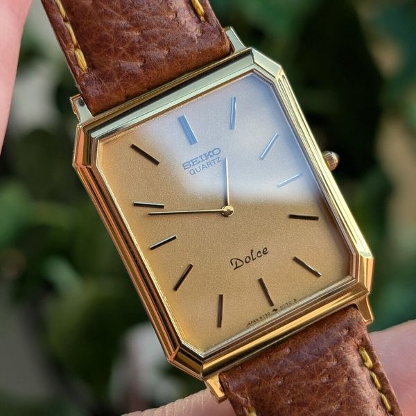 SEIKO Dolce 6730-5540 Gold Dial quartz Men's Watch Vintage ...