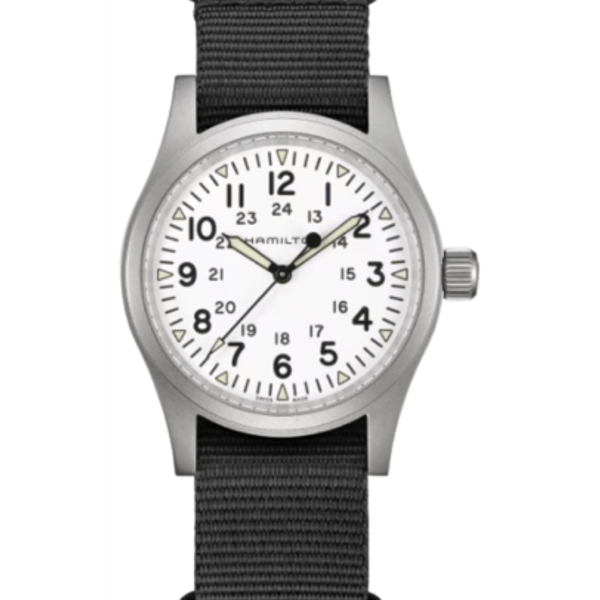 New Hamilton Khaki Field Mechanical Manual Winding White Men's Watch ...
