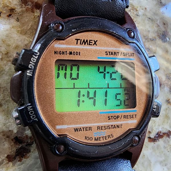 Timex Atlantis 100 Vintage 1997 Men's Wrist Watch LCD, New Battery ...