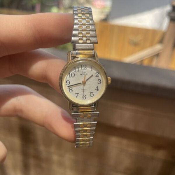 New Working Timex Indiglo Two-Tone Expansion Ladies Wristwatch ...